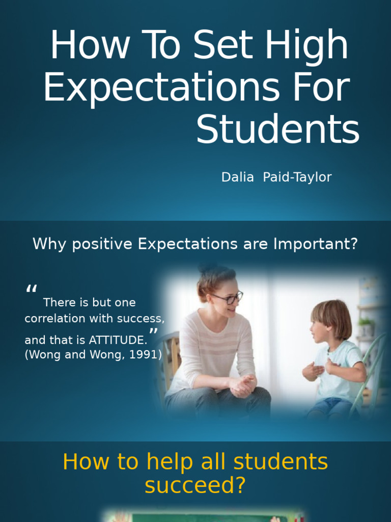 How To Set High Expectation | PDF | Behavior Modification | Behavioural Sciences