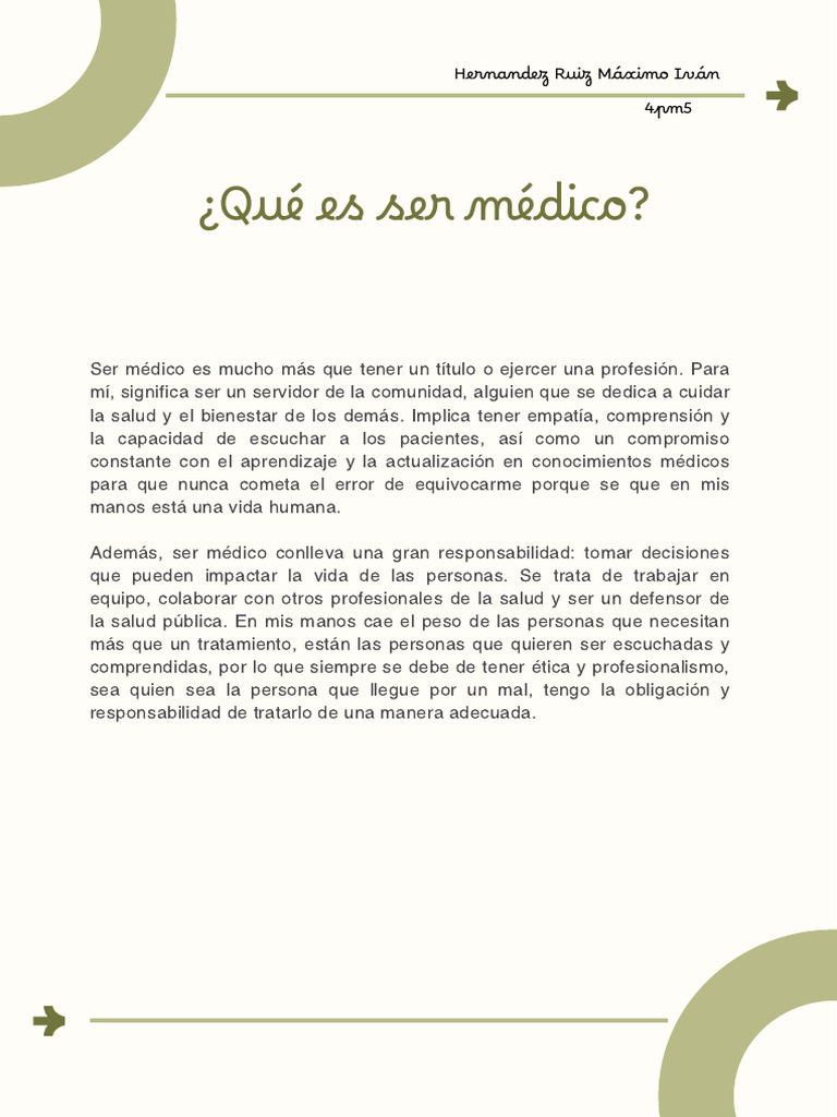Ser médico: responsabilidad y empatía | PDF