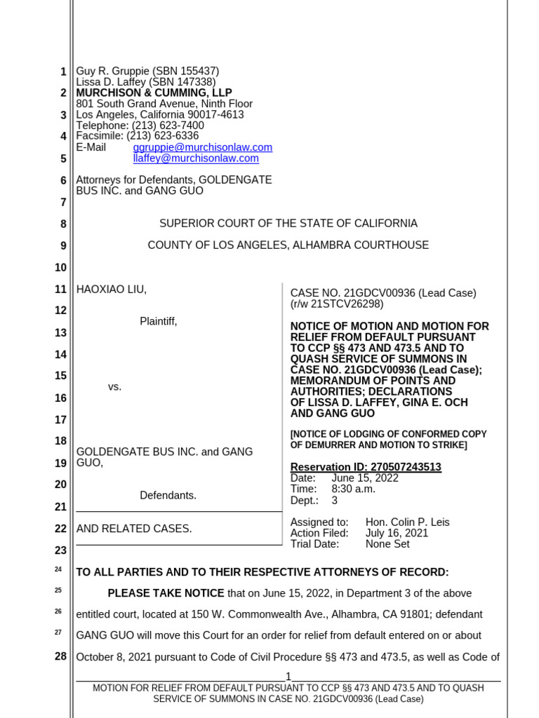 Defendants Motion To Relief From Default | PDF | Default Judgment | Lawsuit