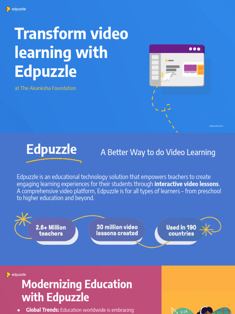 Transform Video Learning With Edpuzzle at The Akanksha Foundation | PDF ...