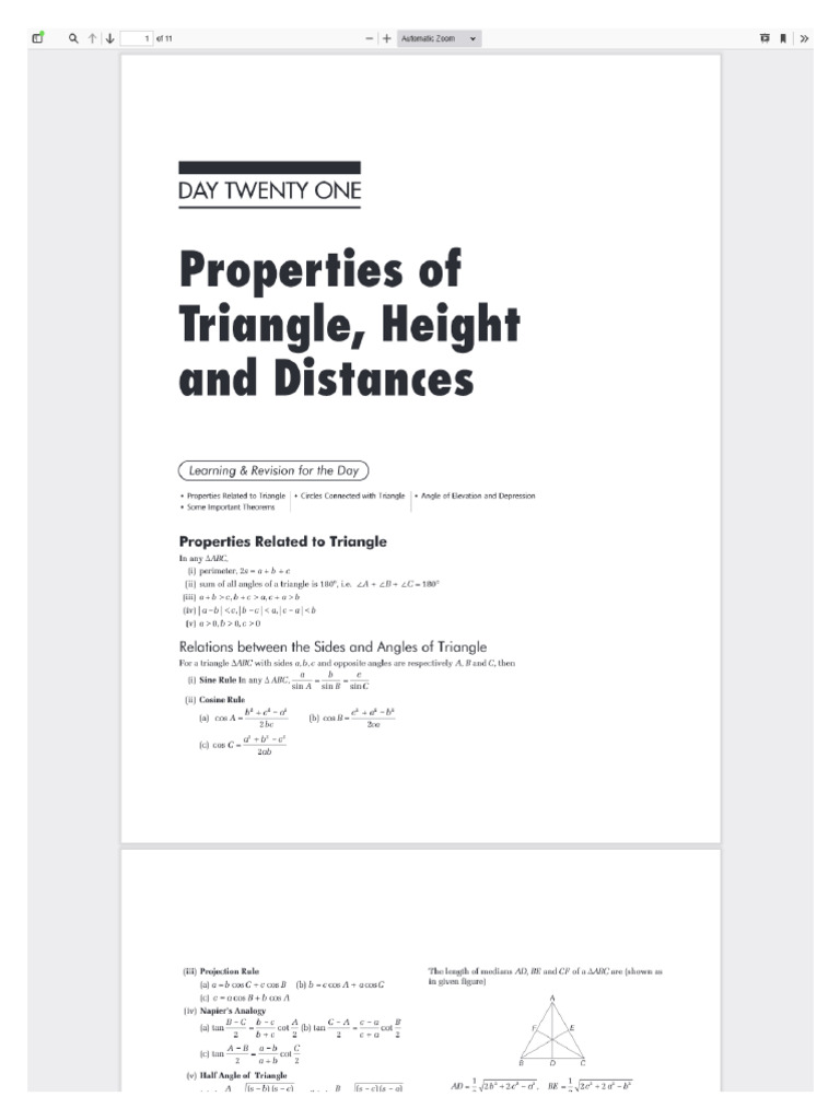 21 Maths Triangle Theorums Trigno | PDF