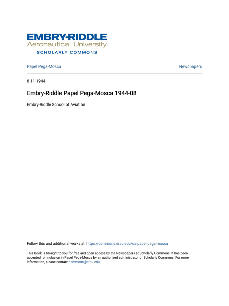 1944 Embry-Riddle Aviation History | PDF | Engines | Rotating Machines