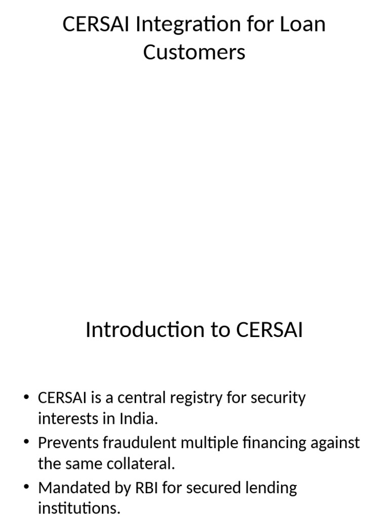 CERSAI Integration | PDF