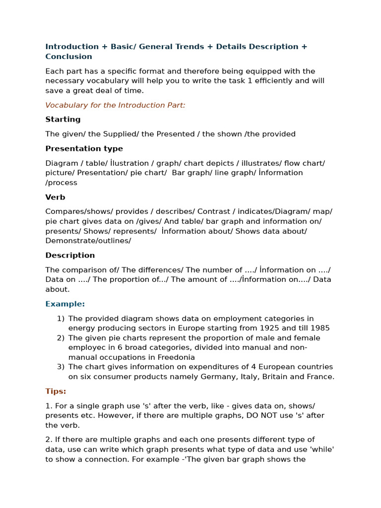 Writing Task 1 - Unit 1 | PDF