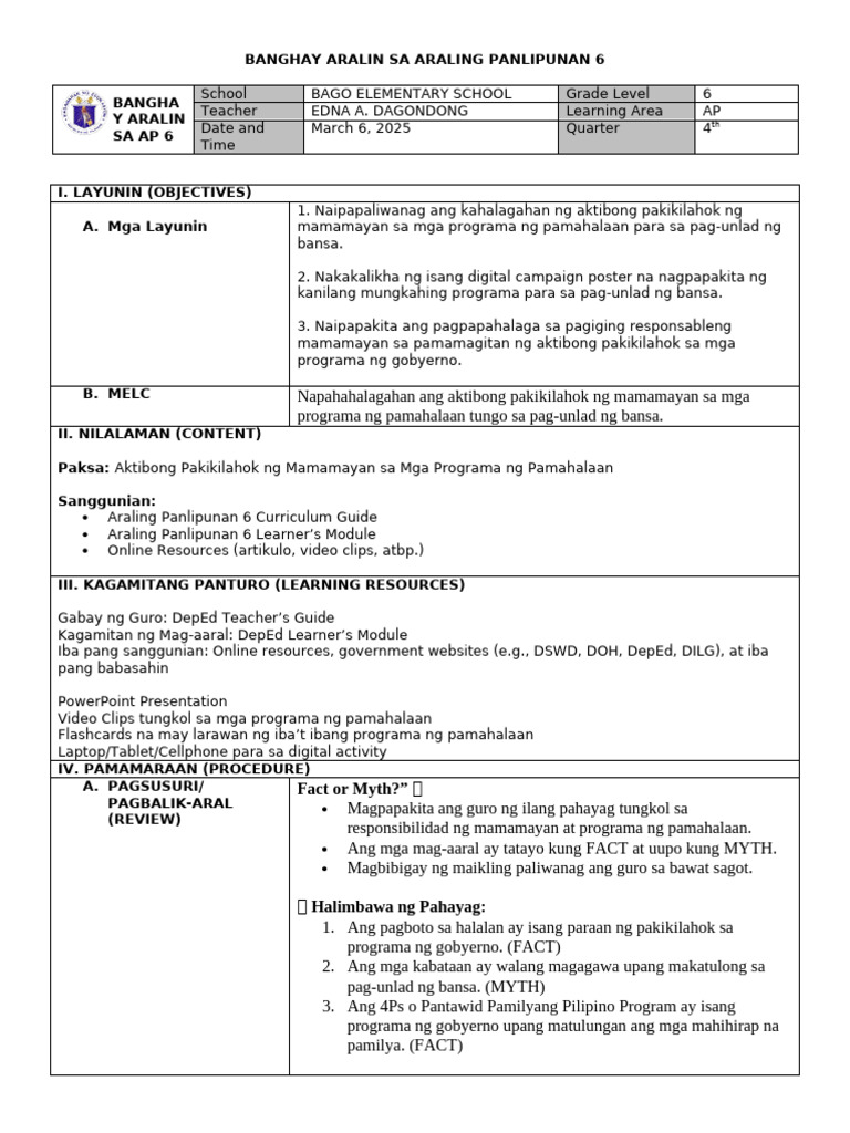 Co - Q4 - DLP - Ap 6 - 1 | PDF
