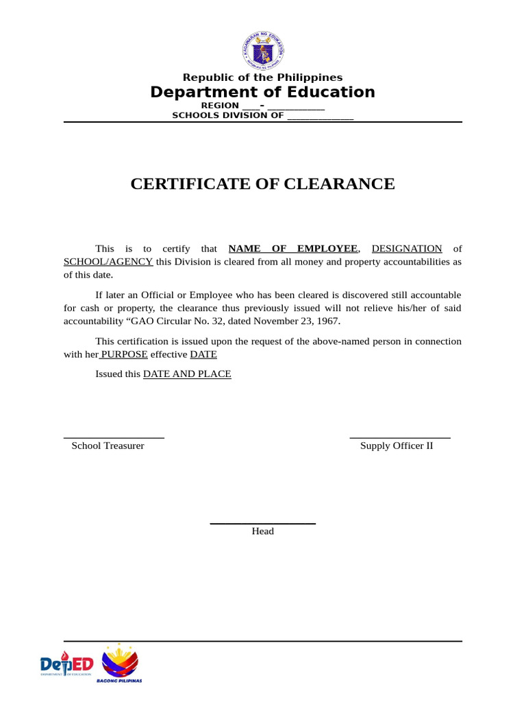 School Clearance | PDF