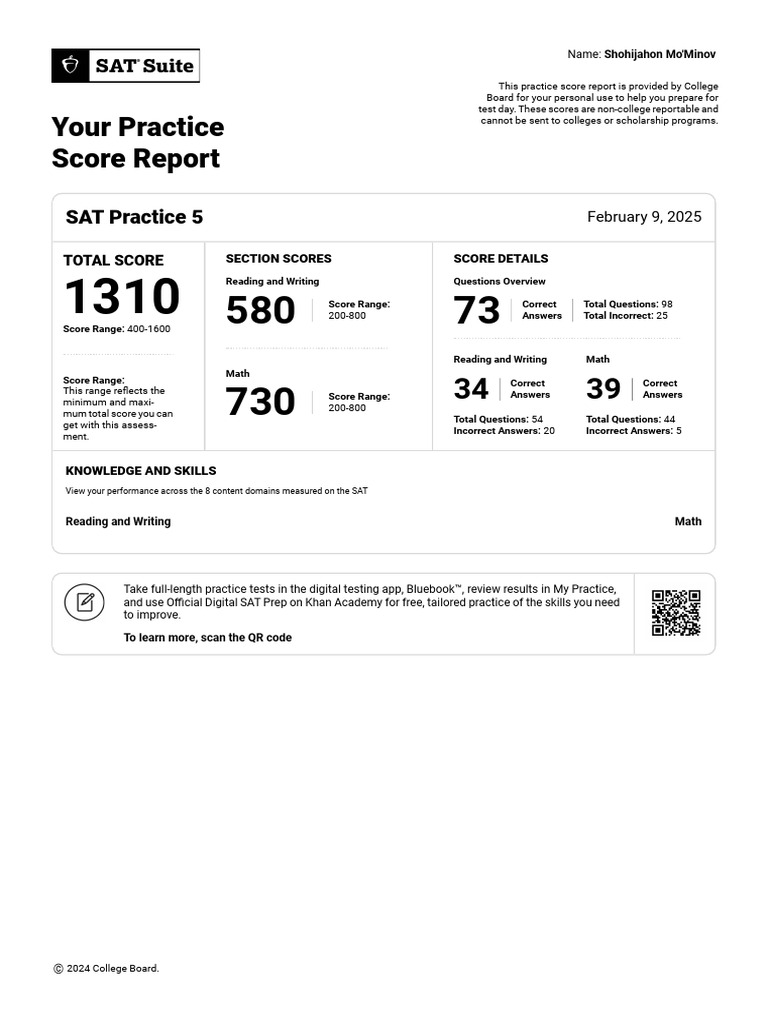 Smo'Minov Sat Practice 5 02092025 | PDF | Sat | Evaluation Methods