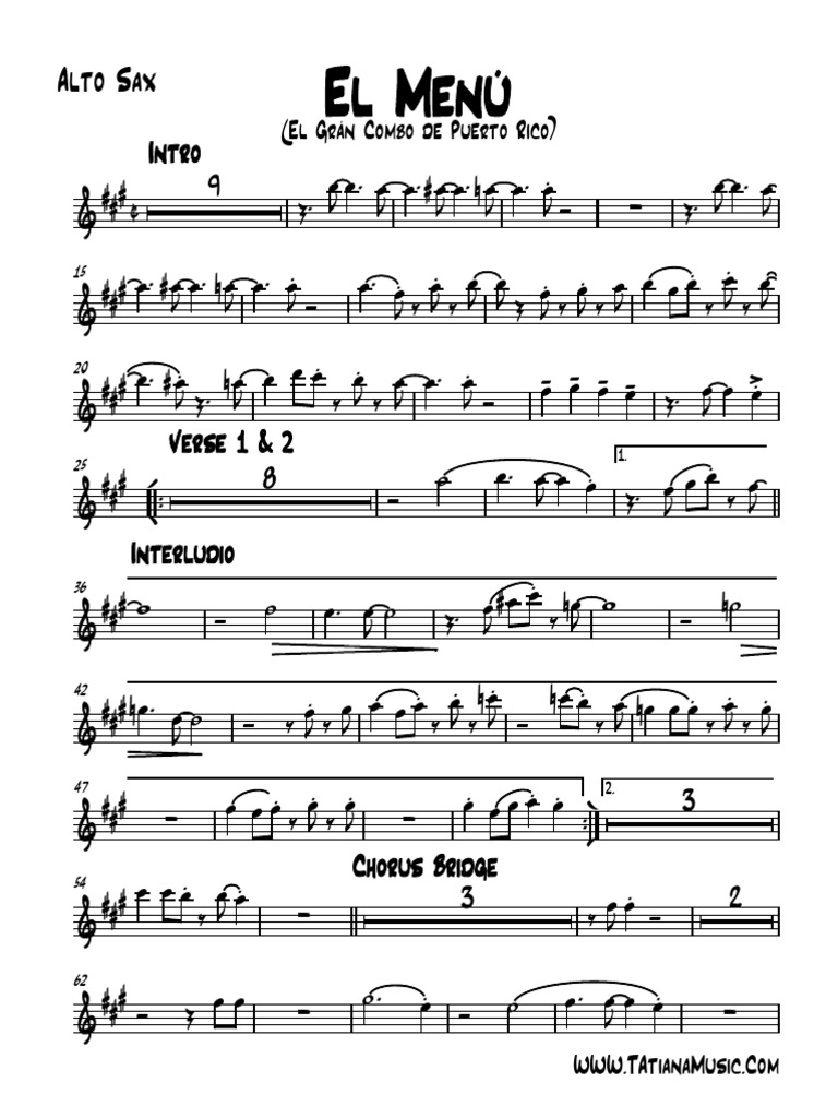 El Menu - Alto Sax | PDF