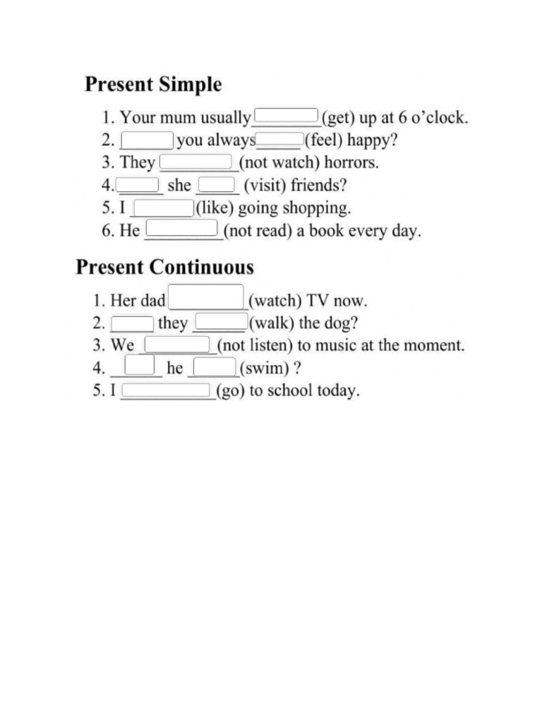 Present Simple Vs Present Tense | PDF