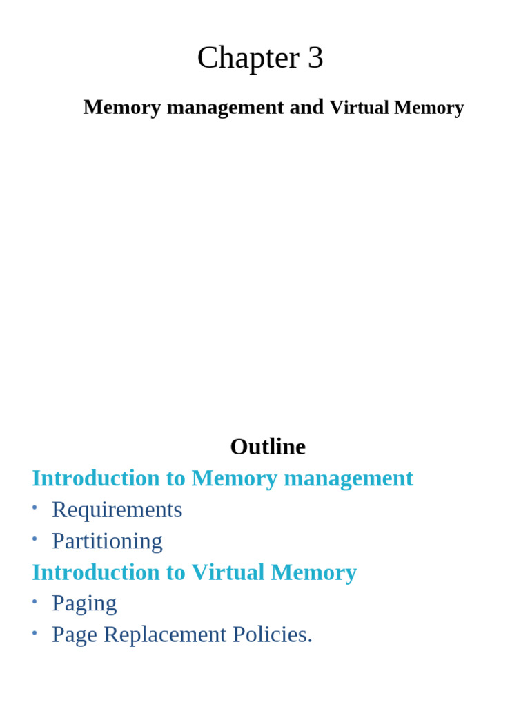 Chapter 3- Memory Managment and Virtual Memory | PDF | Computer Architecture | Computer Memory