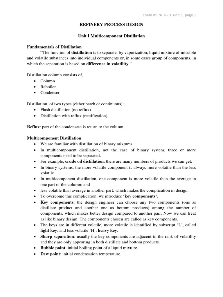 Rpd f5 Units | PDF | Distillation | Cracking (Chemistry)
