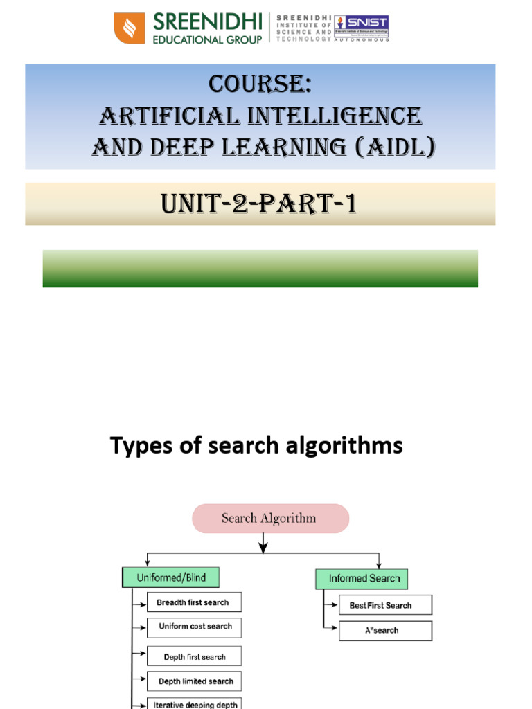 Unit 201 CSE AIDL Search Methods | PDF | Algorithms And Data Structures | Mathematical Relations