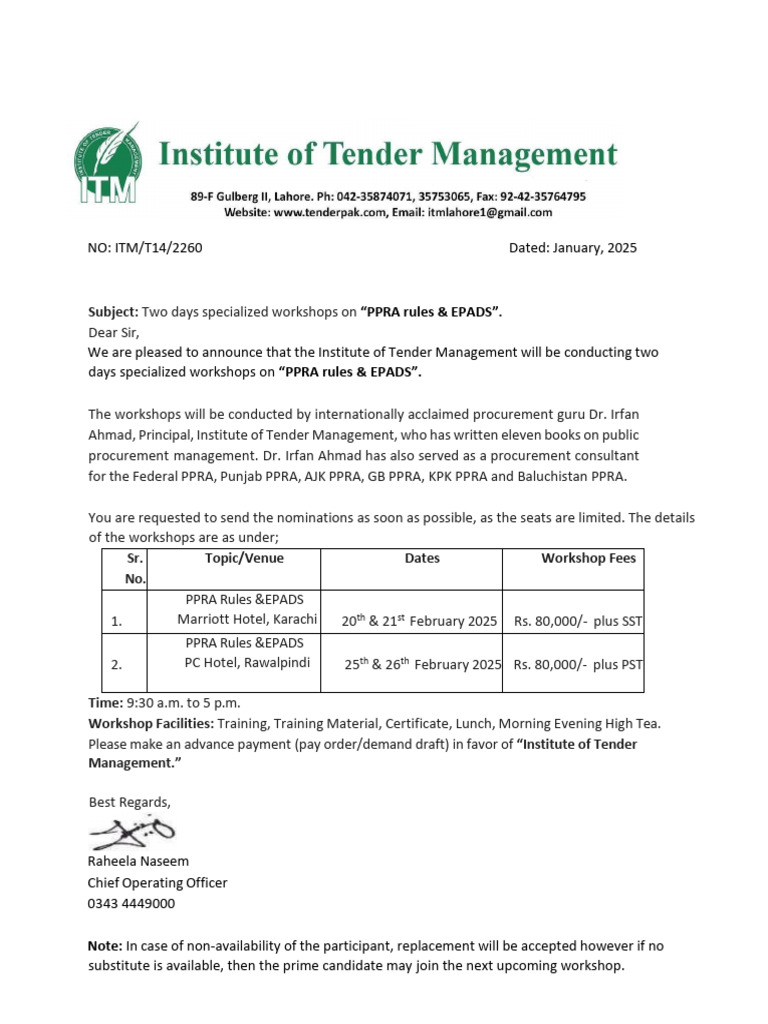 February 2025 Workshop Letter | PDF