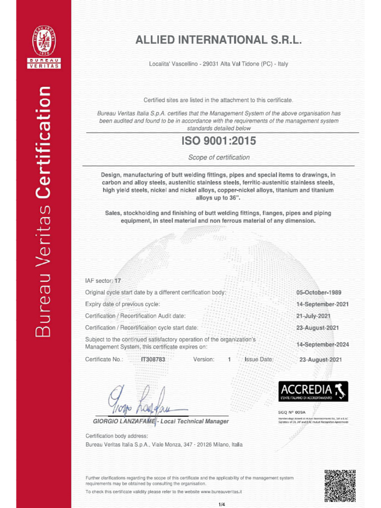 Allied ISO 9001-2015 | PDF