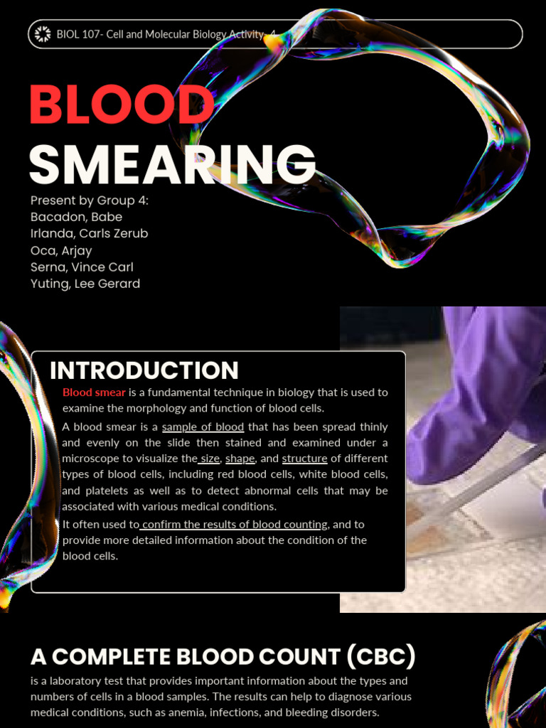 Blood Smear and CBC Techniques | PDF