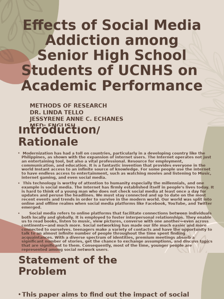 Research Proposal PPT Social Media Addiction | PDF | Survey Methodology ...