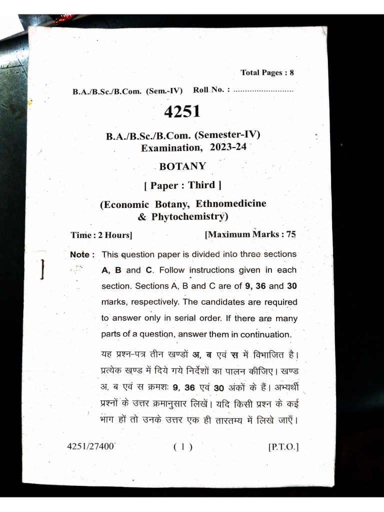 4th Sem Botany | PDF