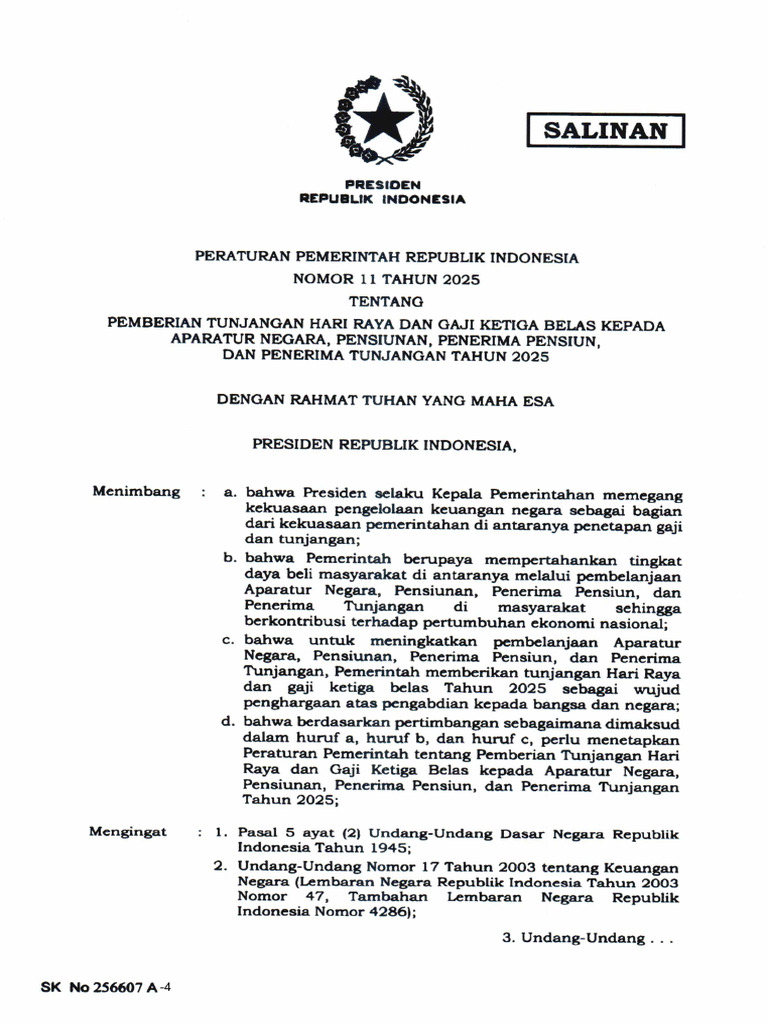 PP No. 11 Tahun 2025-4 | PDF