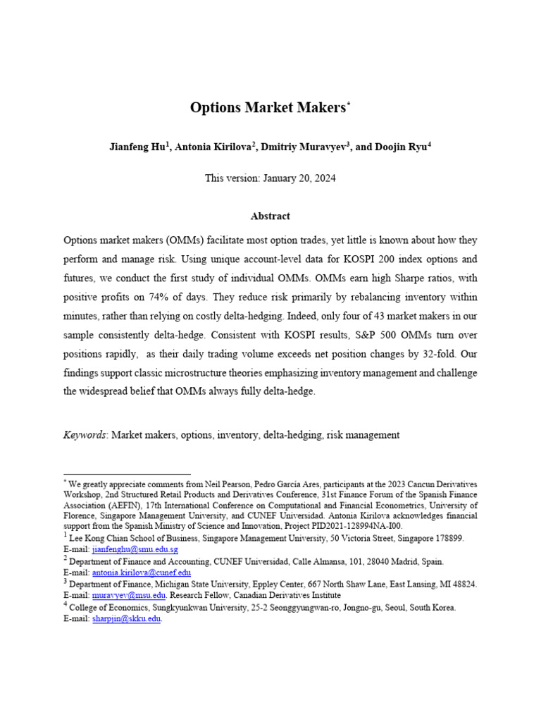 Options-Market-Makers | PDF | Option (Finance) | Hedge (Finance)