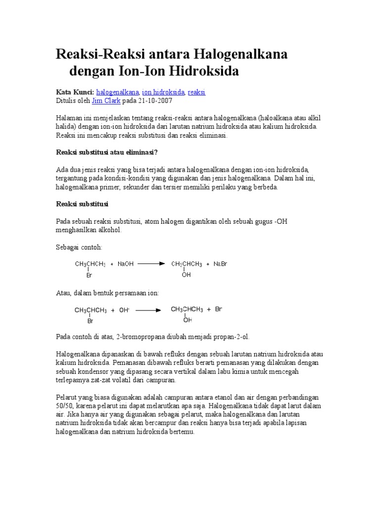 Reaksi. Eliminasi | PDF