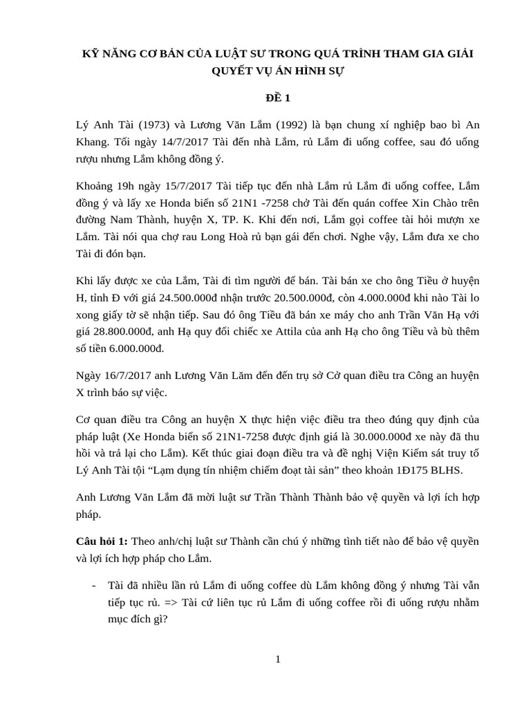 Đề thi môn LHS | PDF