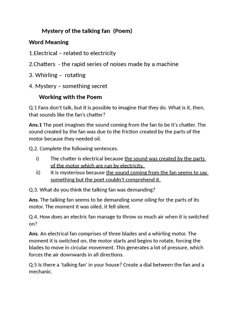 Mystery of The Talking Fan 7 | PDF