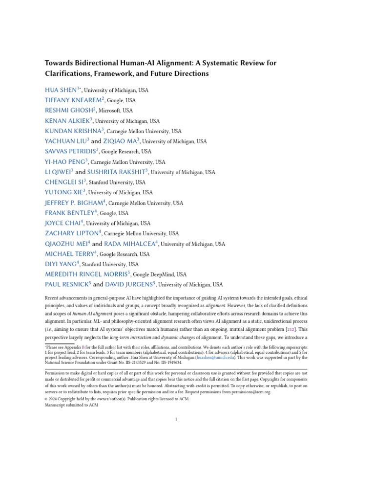 1 Bidirectional Human-AI Alignment | PDF | Artificial Intelligence | Intelligence (AI) & Semantics