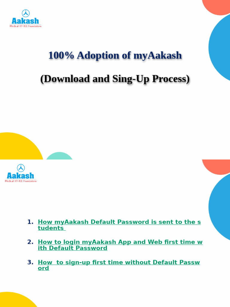 MyAakash - SingUp - End To End Process | PDF | Login | Mobile App