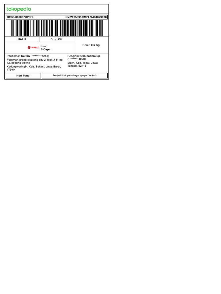 Pengaturan Label Pengiriman | PDF