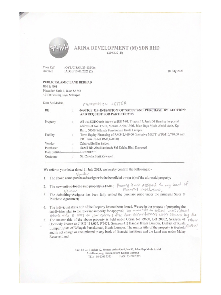 Amendment On Letter Undertaking | PDF