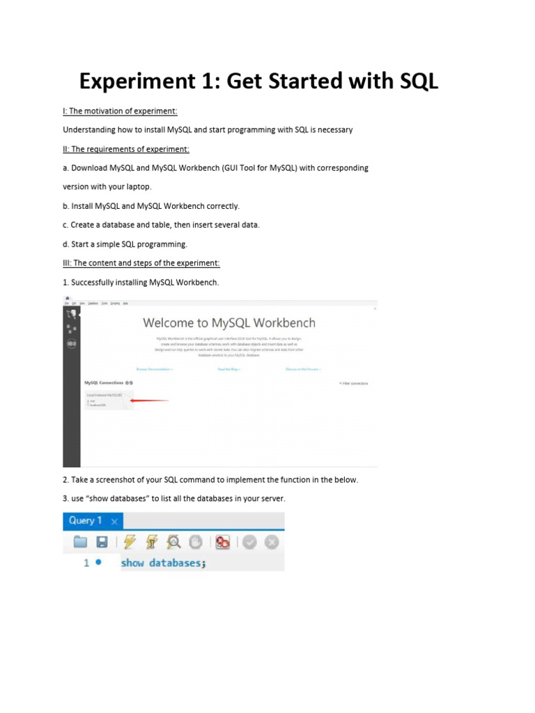Getting Started with SQL and MySQL | PDF
