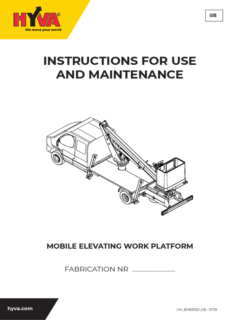 Hyva Manlift (AT15) | PDF | Safety | Personal Protective Equipment