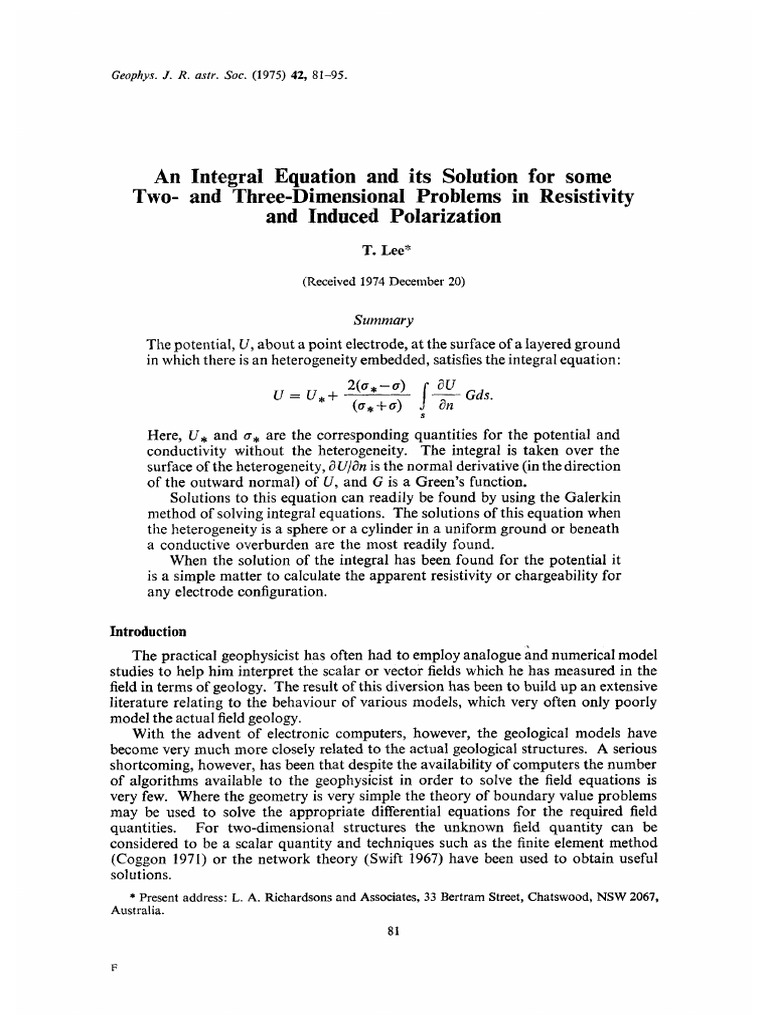 5 Bessel and Integral Solutions - An Integral Equation and its solution for some two and three ...