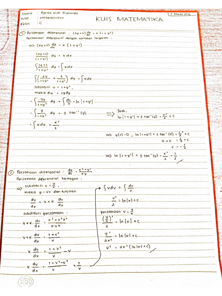 Aprilia Widi Prananda_245061101111023_kuis mtk | PDF