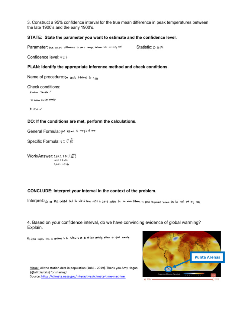 Confidence Interval for Temperature Difference | PDF