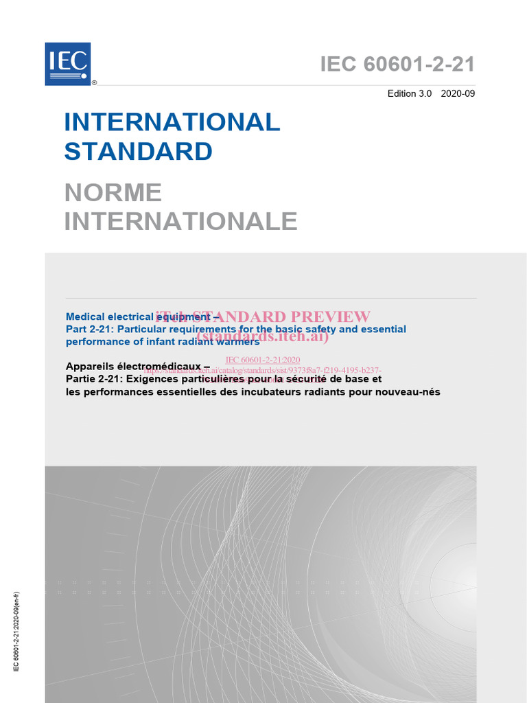 Iec 60601 2 21 2020 | PDF | Commission électrotechnique internationale