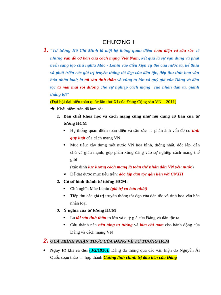 ôn TTHCM - C1 | PDF