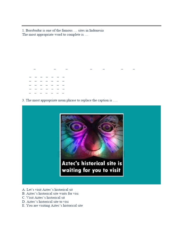 Latihan Soal Caption Dan Noun Phrase | PDF | Noun | Linguistic Typology