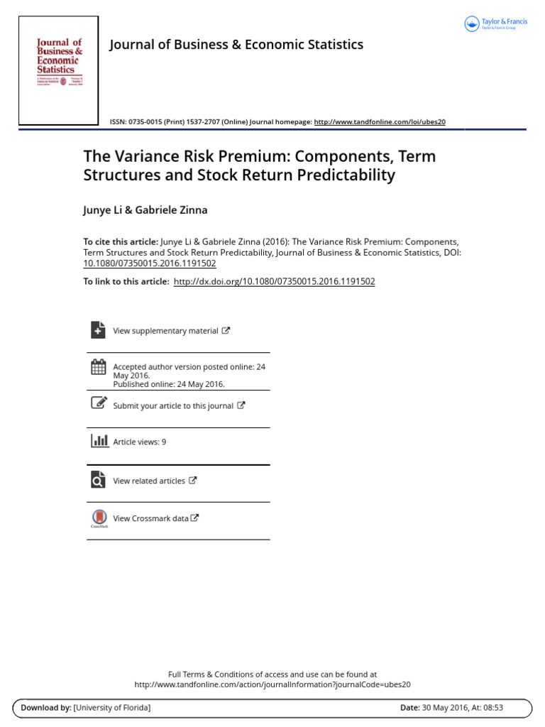 The Variance Risk Premium | PDF | Option (Finance) | Volatility (Finance)