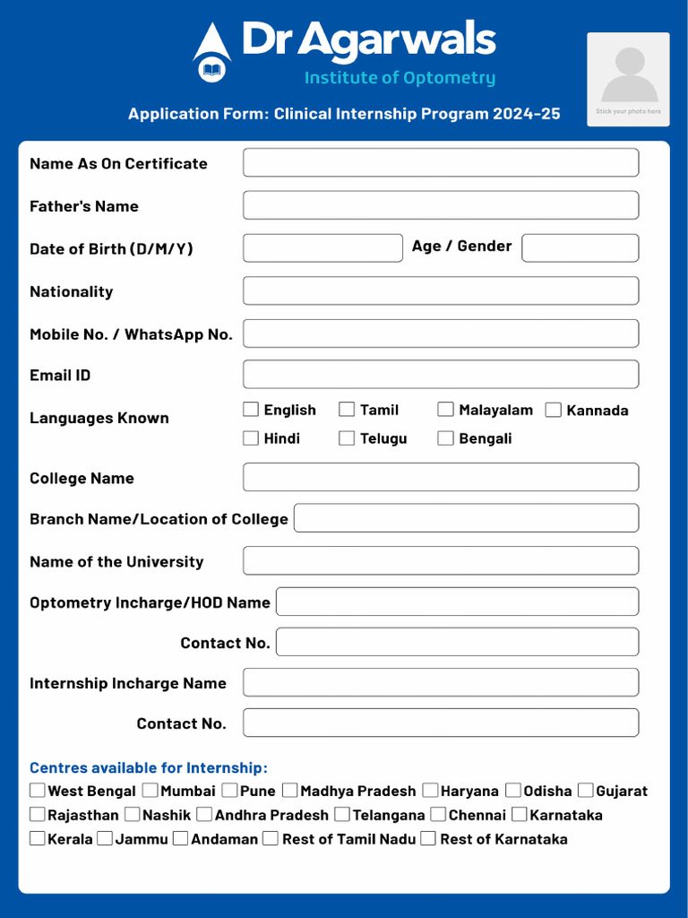 Clinical Internship Program 2024 25 - Form | PDF