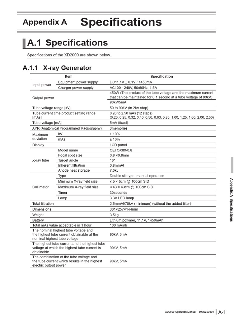 FDR X Air - C1. Specification FDR Xair XD2000 | PDF | Vacuum Tube ...