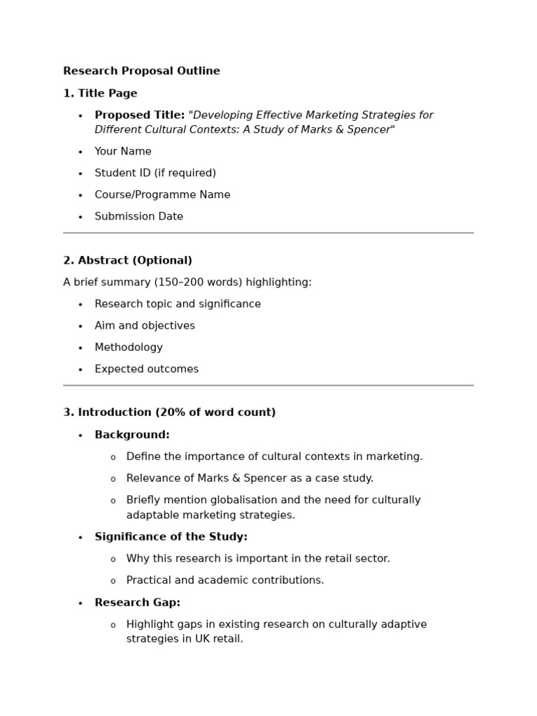 Research Proposal Outline | PDF | Marketing | Marketing Strategy