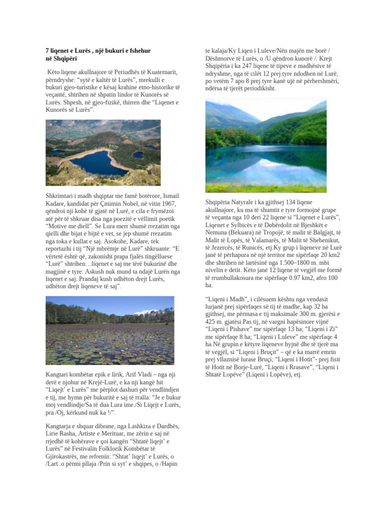 7 Liqenet E Lurës Pdf