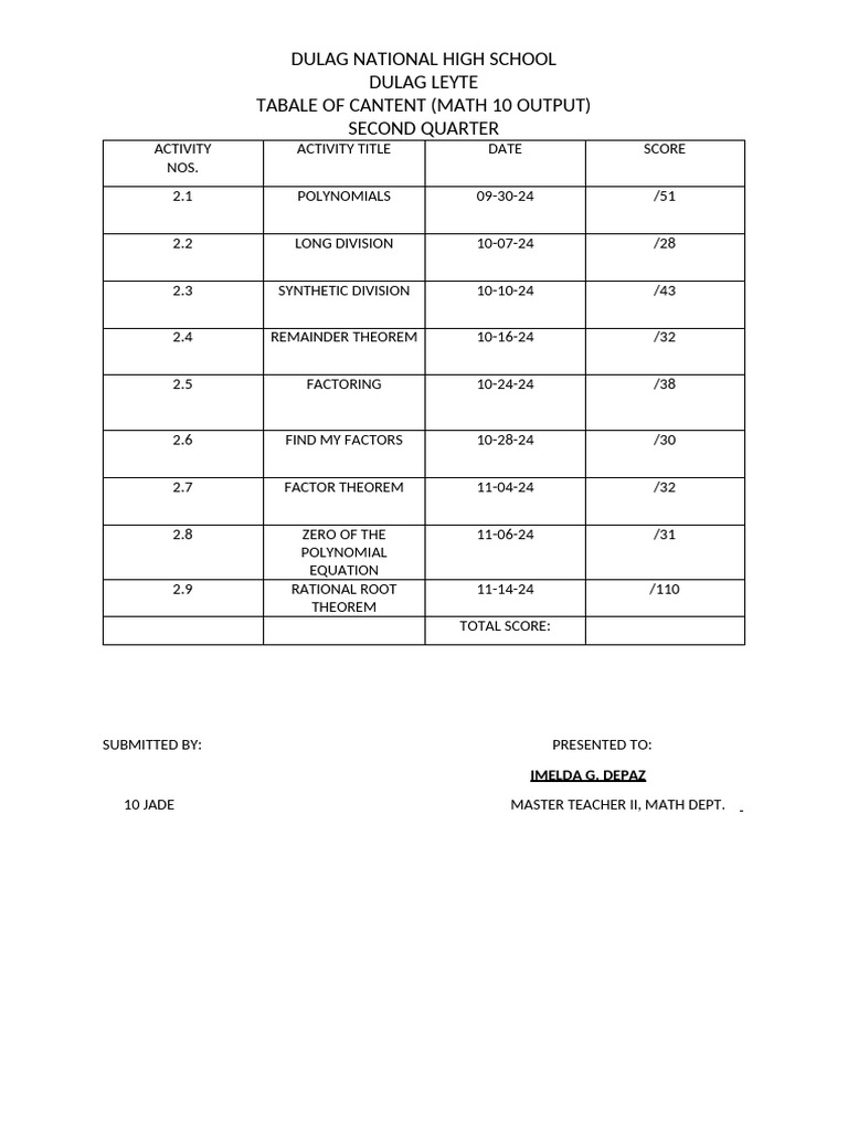 Activity in Math | PDF