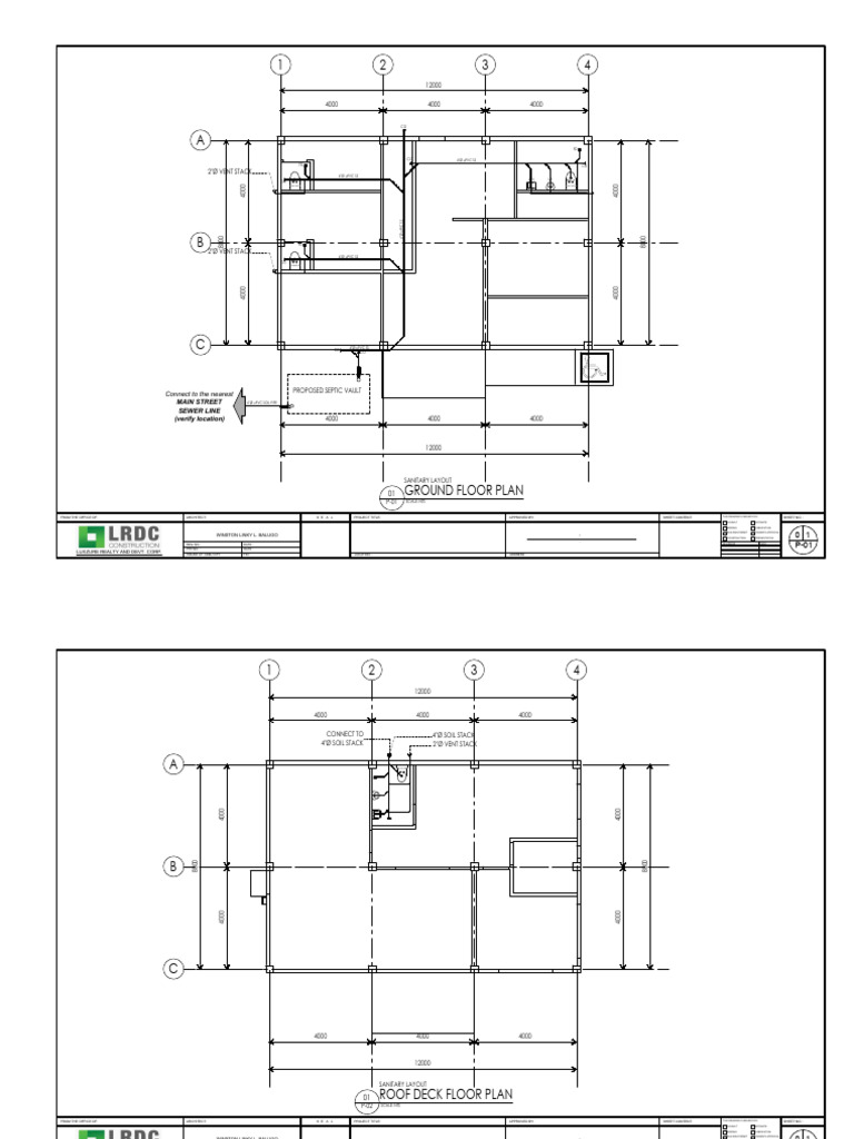Sanitary Layout Plan for Residential Building | PDF | Building ...