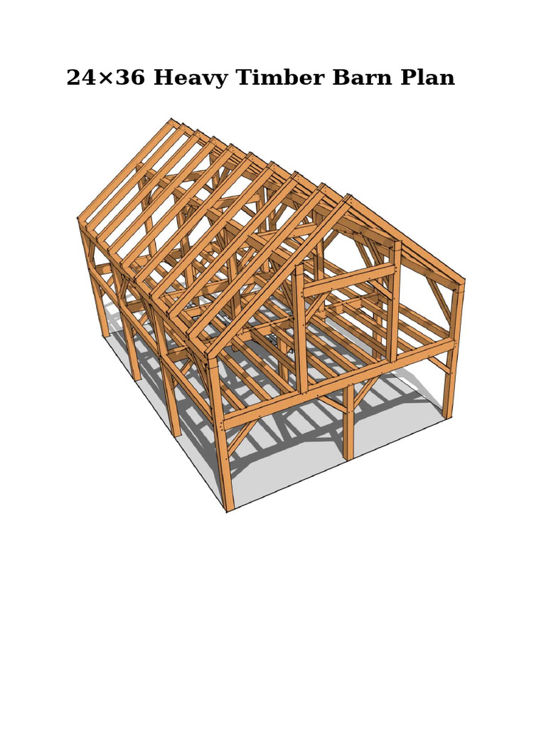 24×36 Heavy Timber Barn Plan | PDF