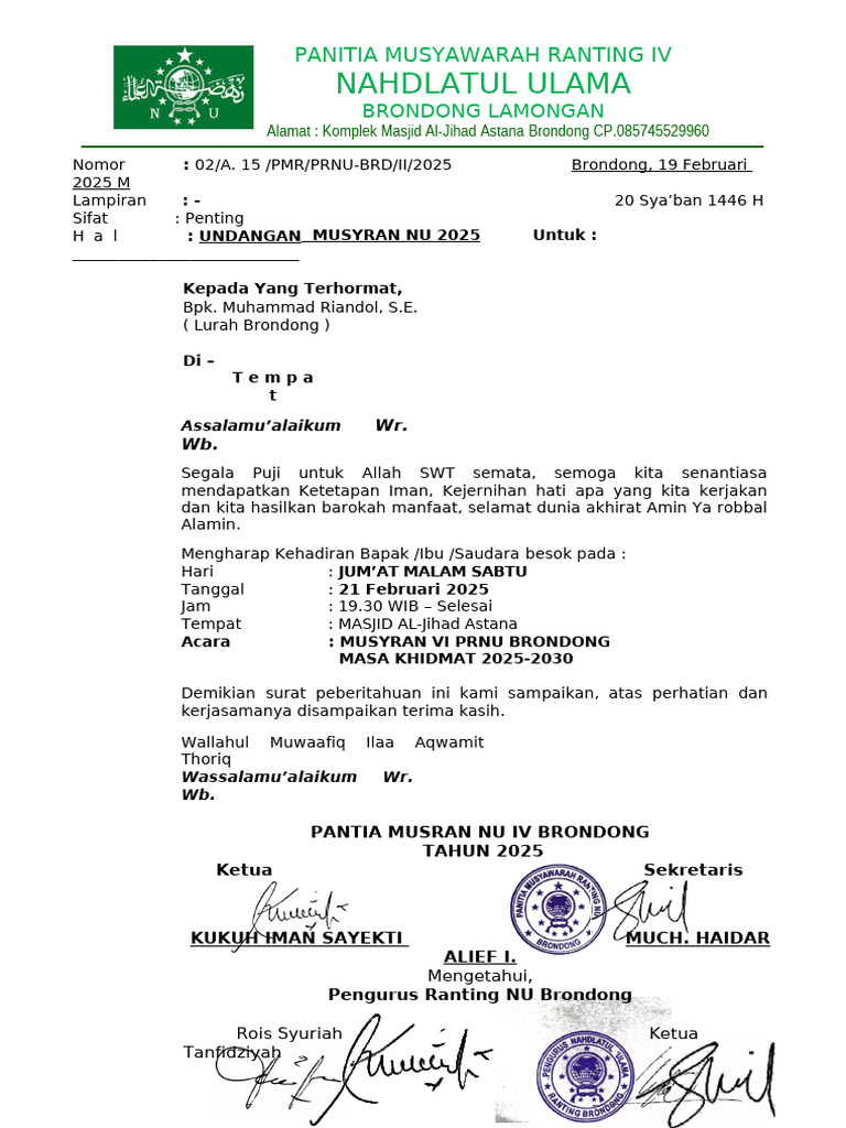 UNDANGAN Pak Lurah | PDF