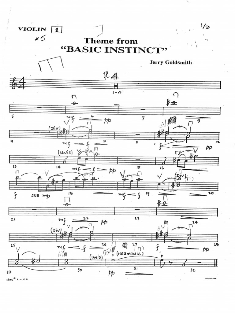 Bowed Basic Instinct String Parts | PDF | String Instruments | Music ...