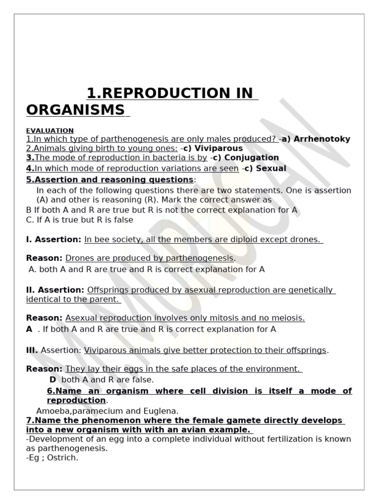 45 12th Bio Zoology Lesson 123 Study Material English Medium | PDF | Reproduction | Biology