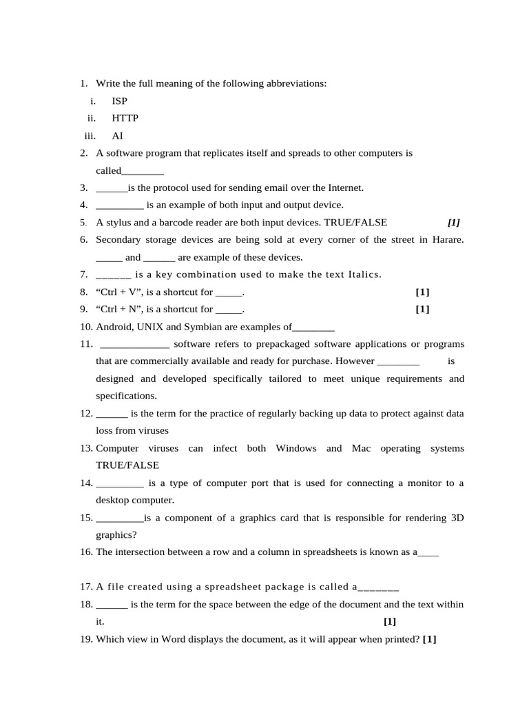 CS101 Practice Questions Updated | PDF | Keyboard Shortcut | Artificial Intelligence